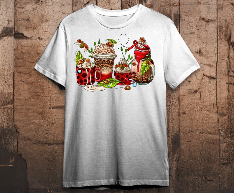 Lady Bug Coffee Cups Png Sublimation Design Download Coffee - Etsy