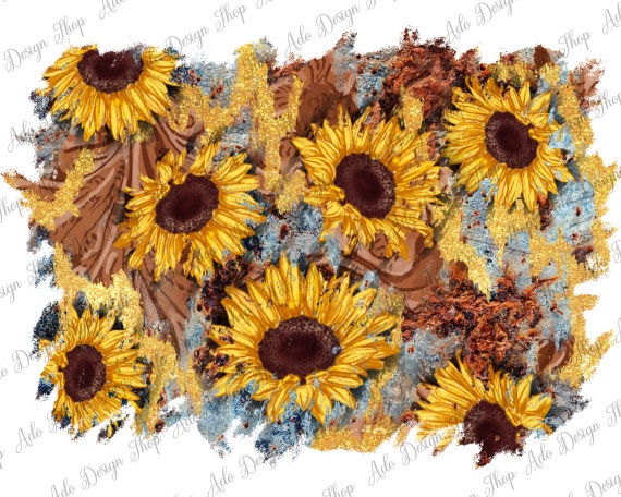 Sunflower Glitter Wood Distressed Background Png Western - Etsy