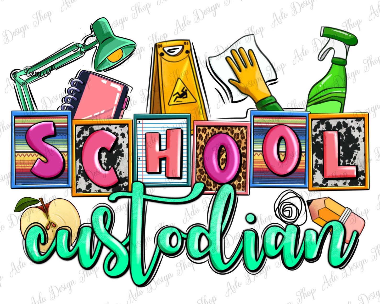 School Custodian Png Sublimation Design Download Back to - Etsy