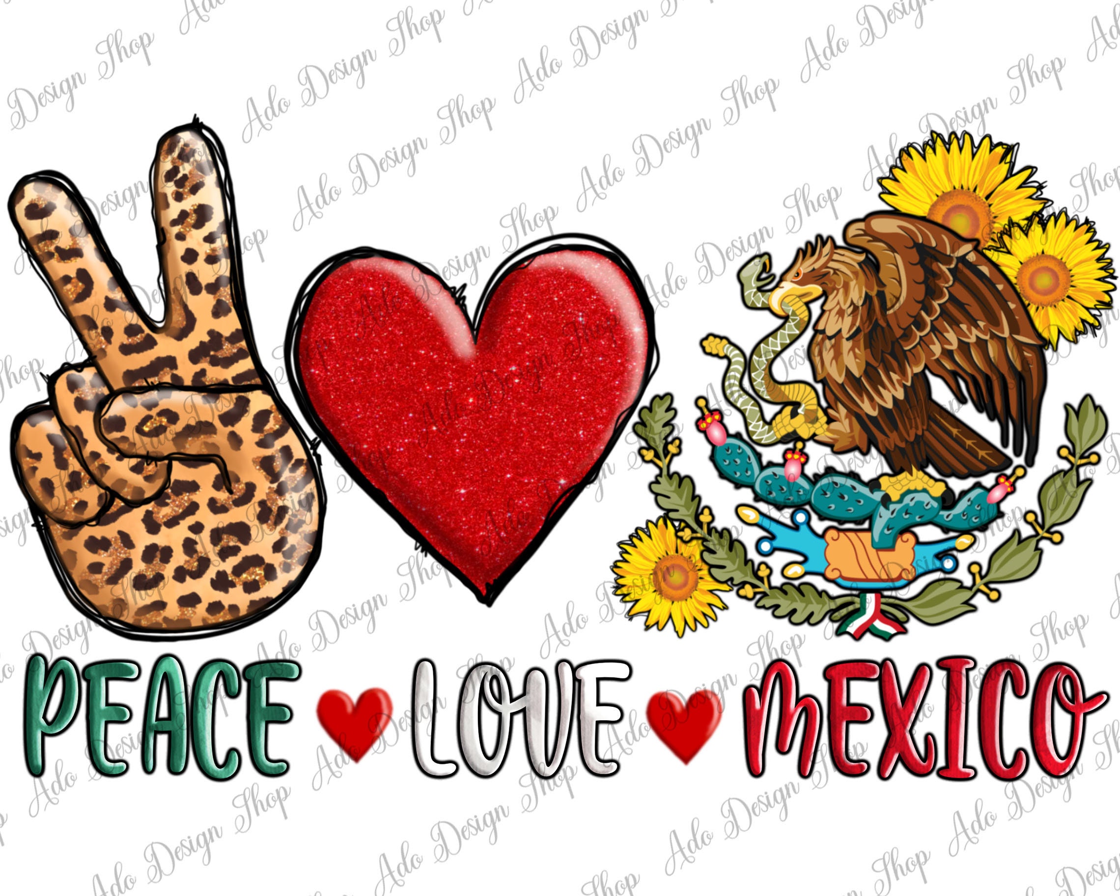 Peace Love Mexico Png Sublimation Design Mexican Sublimation - Etsy
