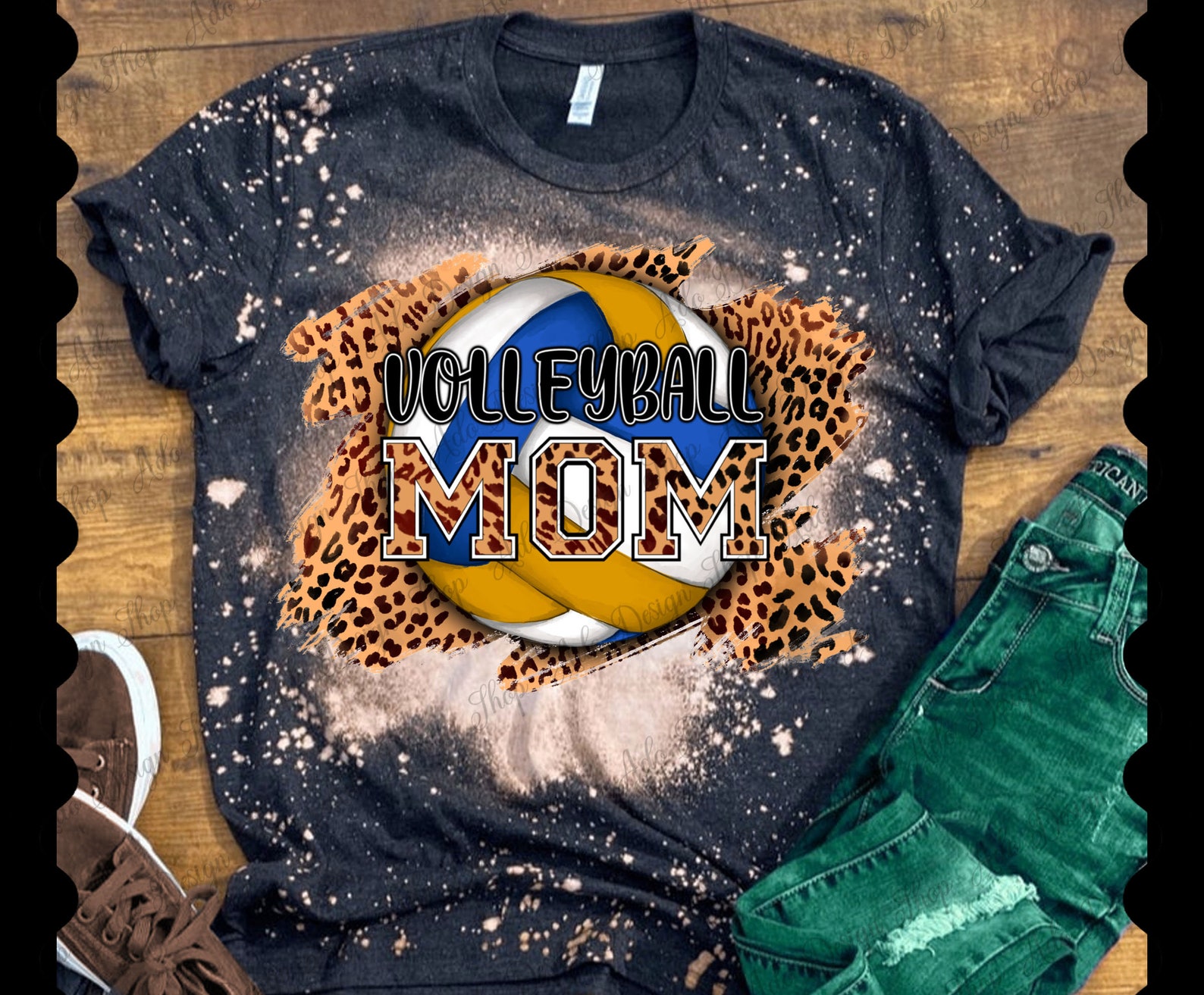 Western Volleyball Mom Png Design,leopard Background,leopard Volleyball ...