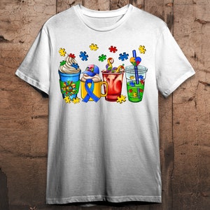 Autism Coffee Cups Png Sublimation Design Download, Autism Awareness ...