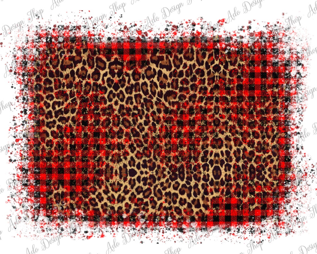 Christmas Plaid Leopard Distressed Background Design, Christmas Plaid ...