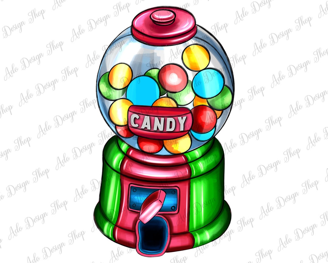 Candy Machine Png Sublimation Design, Candy Machine Png, Gum Machine ...