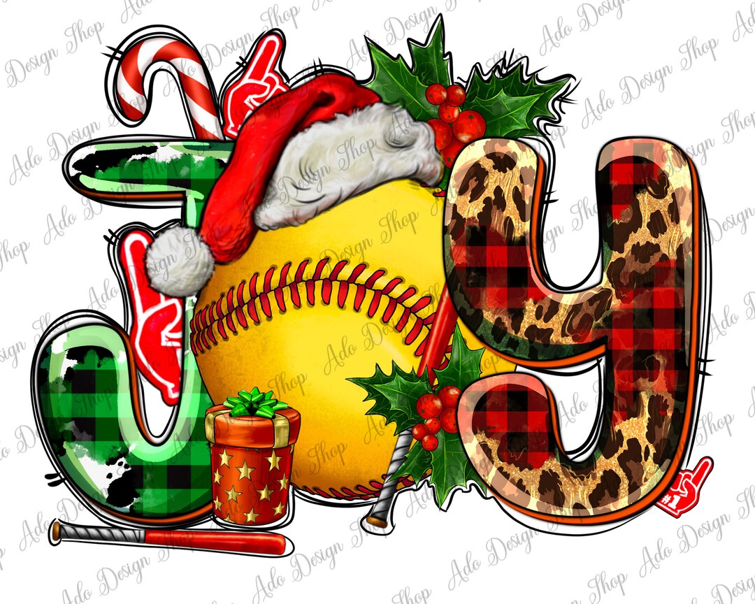 Joy With Softball Png Sublimation Design, Merry Christmas Clipart ...