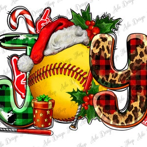 Joy With Softball Png Sublimation Design, Merry Christmas Clipart ...