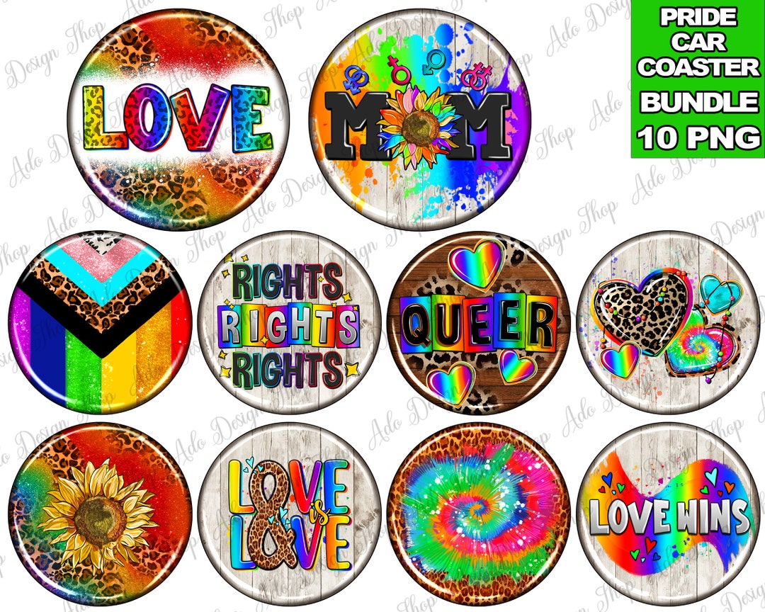 Pride Car Coaster Png Sublimation Design Bundle, LGBTQ+ Png, Pride Png ...