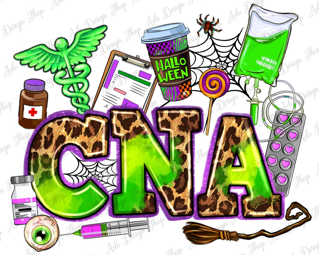 CNA Halloween Certified Nursing Assistant Png Sublimation Design ...