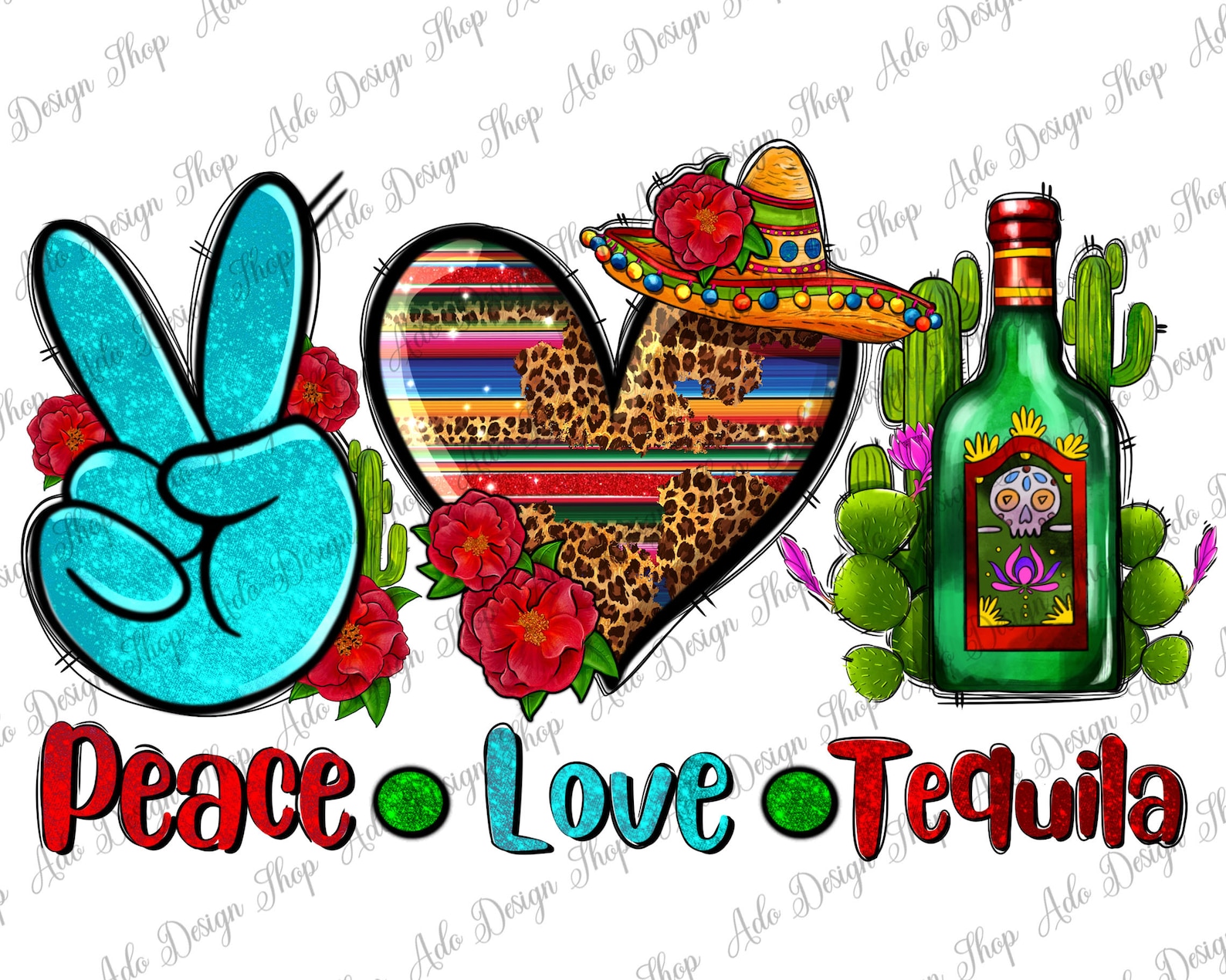 Peace Love Tequila Png Sublimation Design, Mexican Tequila Bottle ...