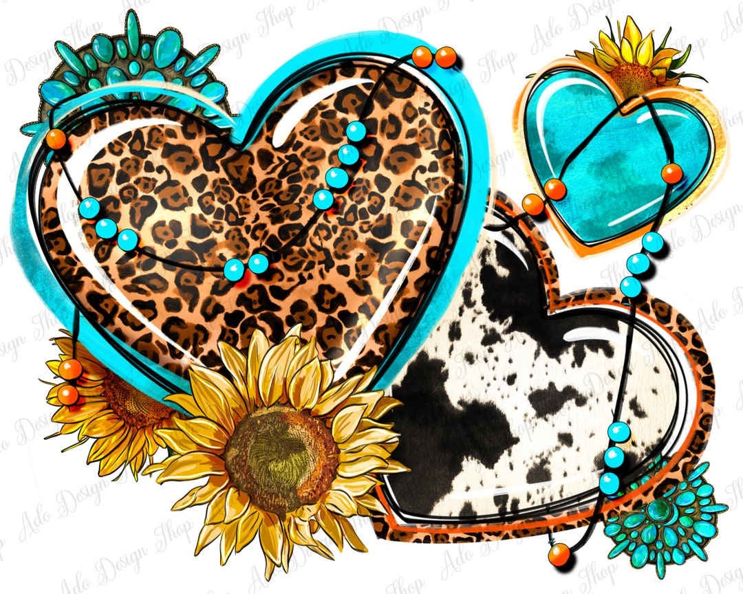 Western Hearts Png Sublimation Design Download, Western Png Design ...
