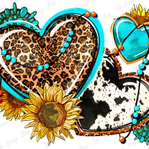 Western Hearts Png Sublimation Design Download, Western Png Design ...