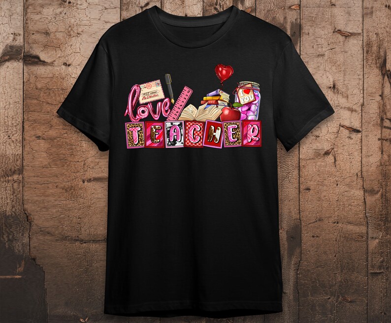 Valentine's Day Teacher Png Sublimation Design Download - Etsy