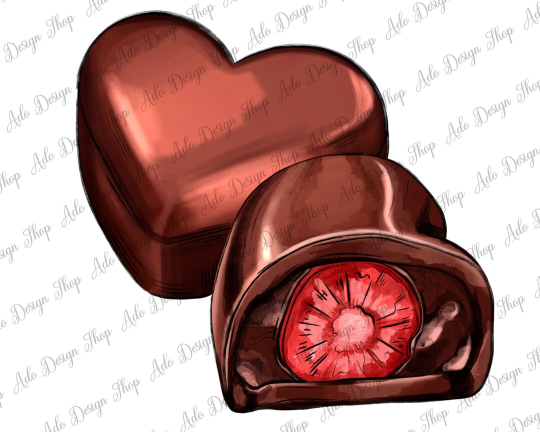 Heart Chocolate Png Sublimation Design, Heart Chocolate Png, Chocolate ...