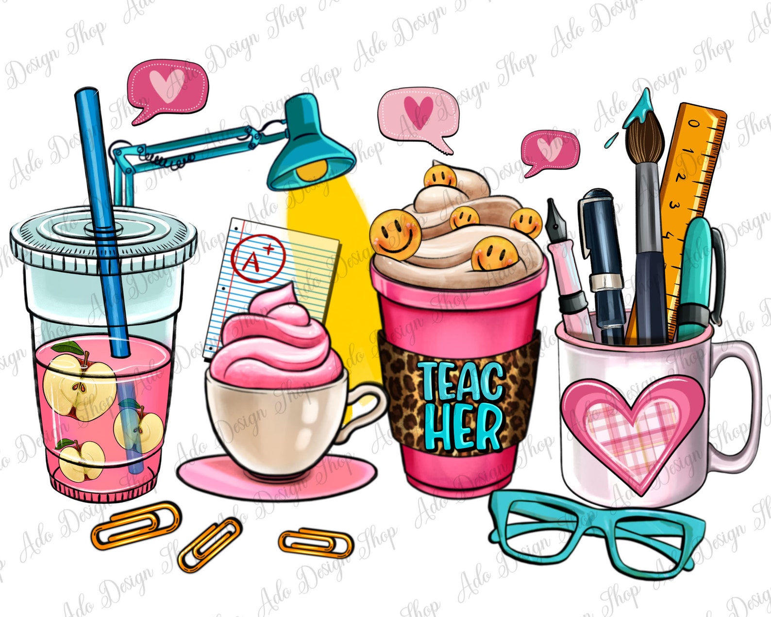 Teacher Coffee Cups Png Sublimation Design Download, Teacher's Day Png ...