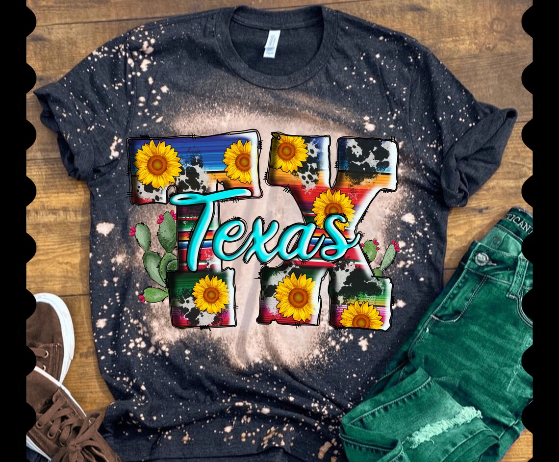 TX Texas With Serape Sunflower Png Sublimation Design, Texas Png ...