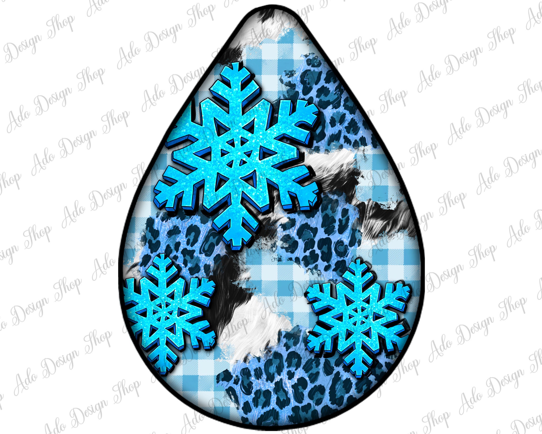Winter Elements Teardrop Earrings Png Sublimation Design Download ...