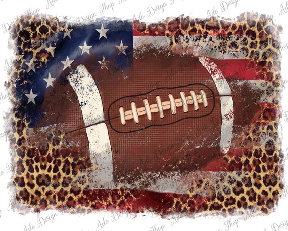 Leopard Football American Flag Distressed Background Png | Etsy