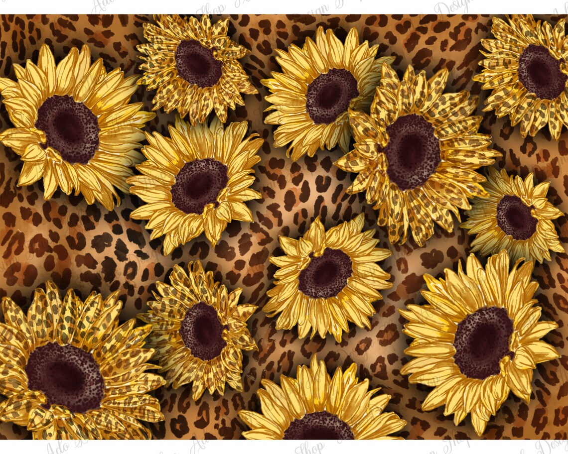 Sunflower Leopard Background Png Sunflower Png Leopard - Etsy