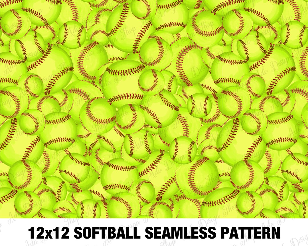 Softball Seamless Pattern, Sports Clipart, Seamless Pattern Png ...
