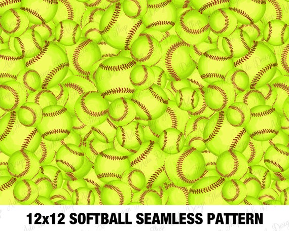 Softball Seamless Pattern Sports Clipart Seamless Pattern - Etsy