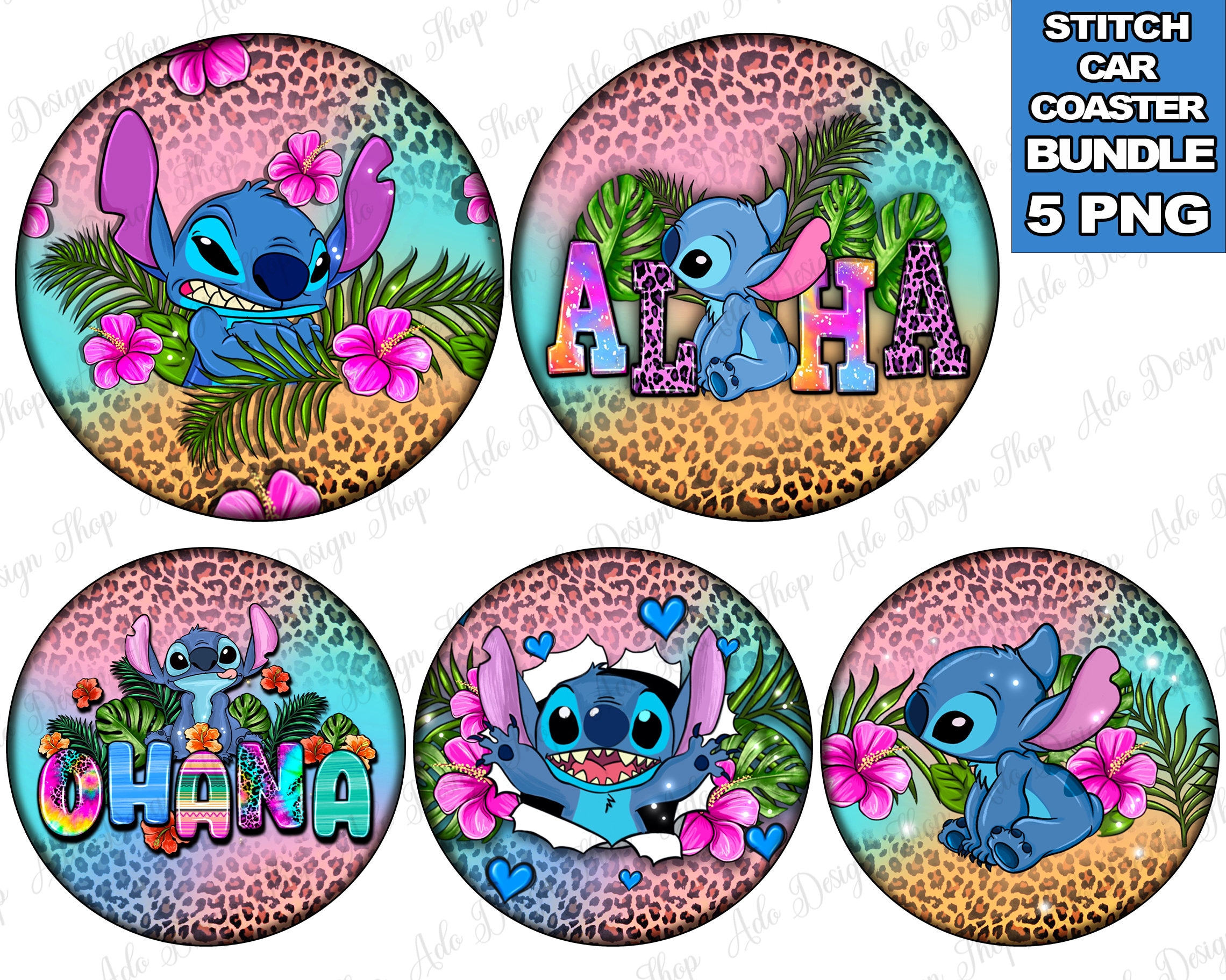 Stitch Car Coaster Png Sublimation Design Bundle, Stitch Png, Stitch ...