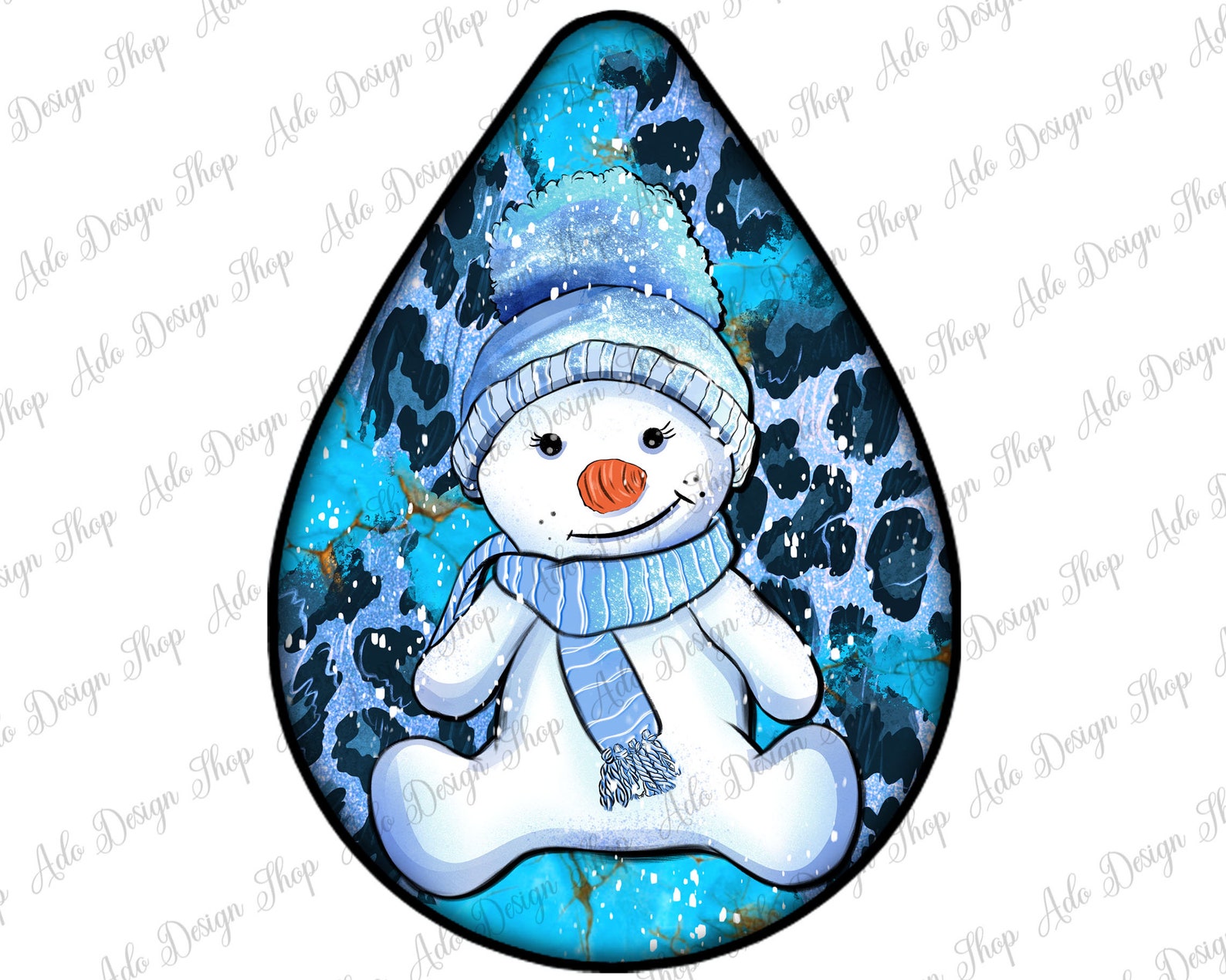 Winter Elements Teardrop Earrings Png Sublimation Design Download ...