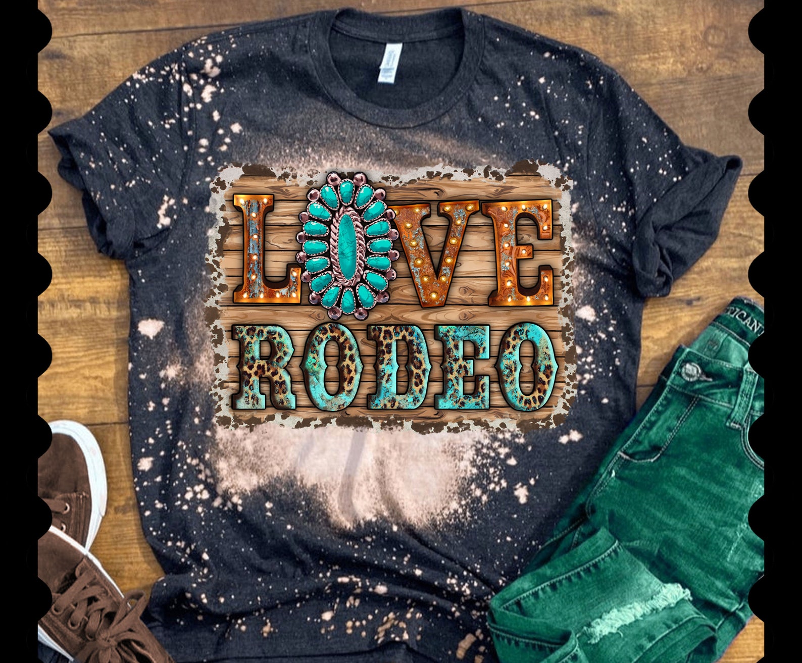 Love Rodeo Distressed Background Png Design Love Rodeo | Etsy