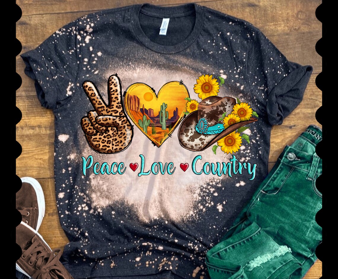 Peace Love Country Png Sublimation Design Peace Love Country - Etsy