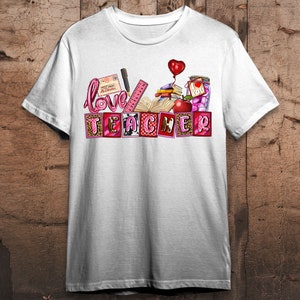 Valentine's Day Teacher Png Sublimation Design Download, Happy ...