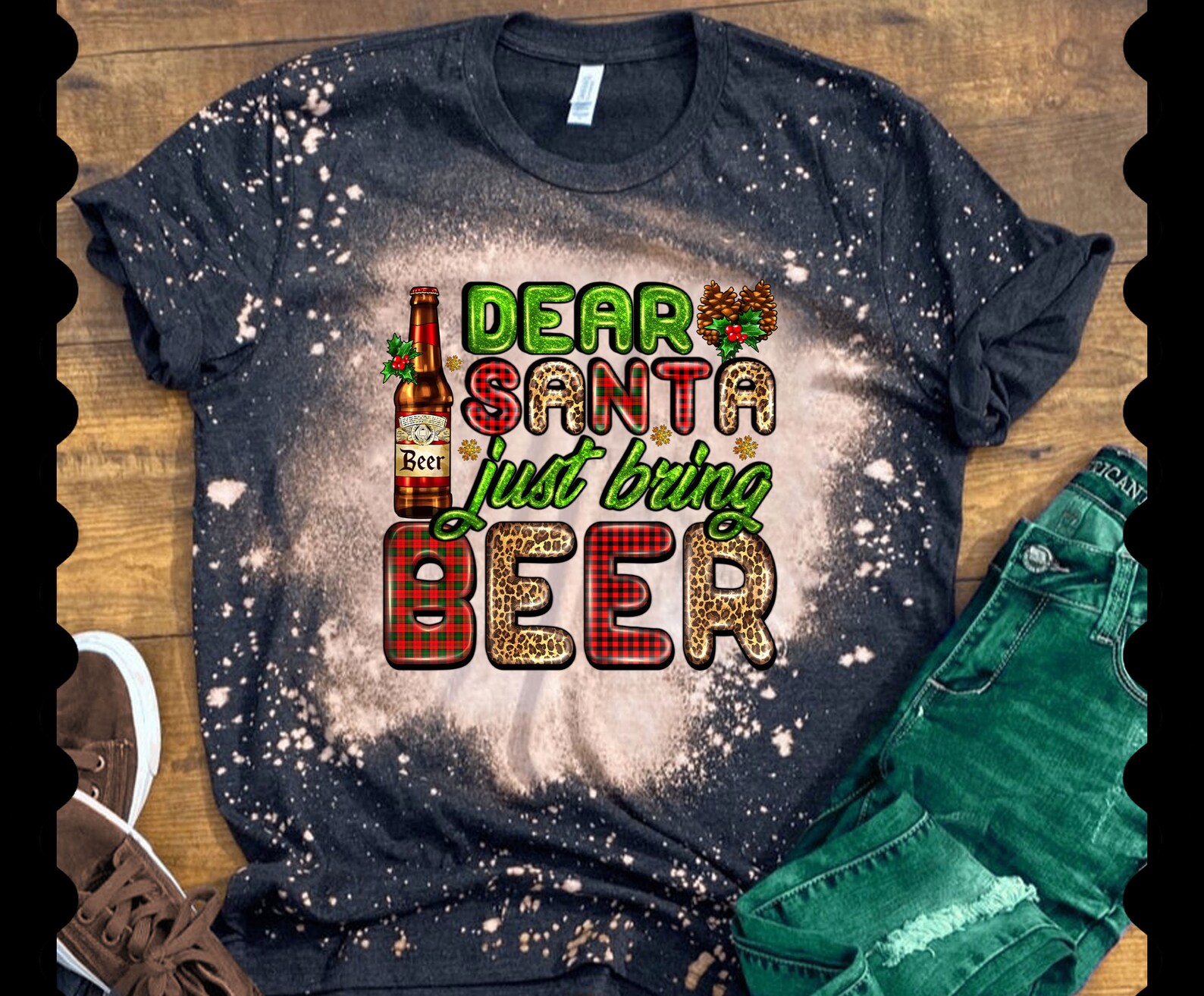 Dear Santa Just Bring A Beer With A Beer Bottle Png - Etsy