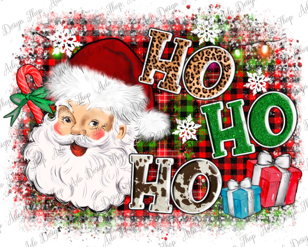 Ho Ho Ho Santa Claus Distressed Background Png Design, Christmas Png ...
