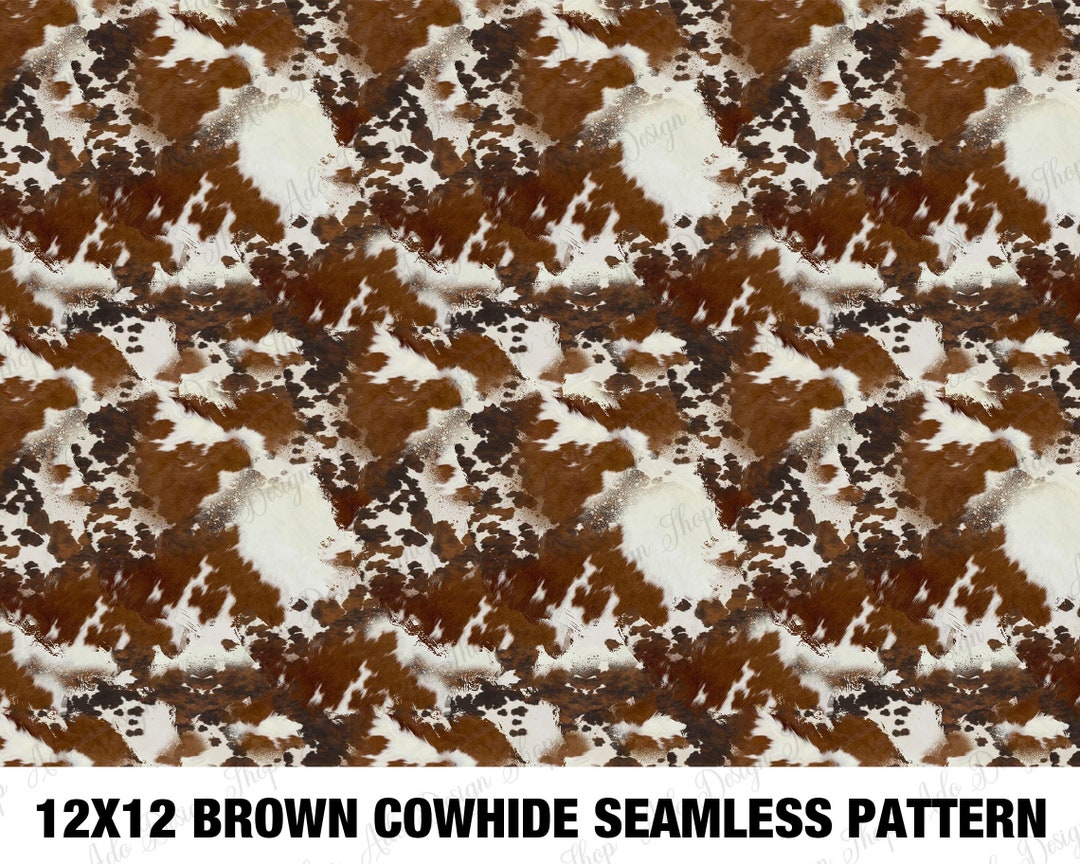 Brown Cowhide Seamless Digital Paper, Western Digital Seamless Pattern ...