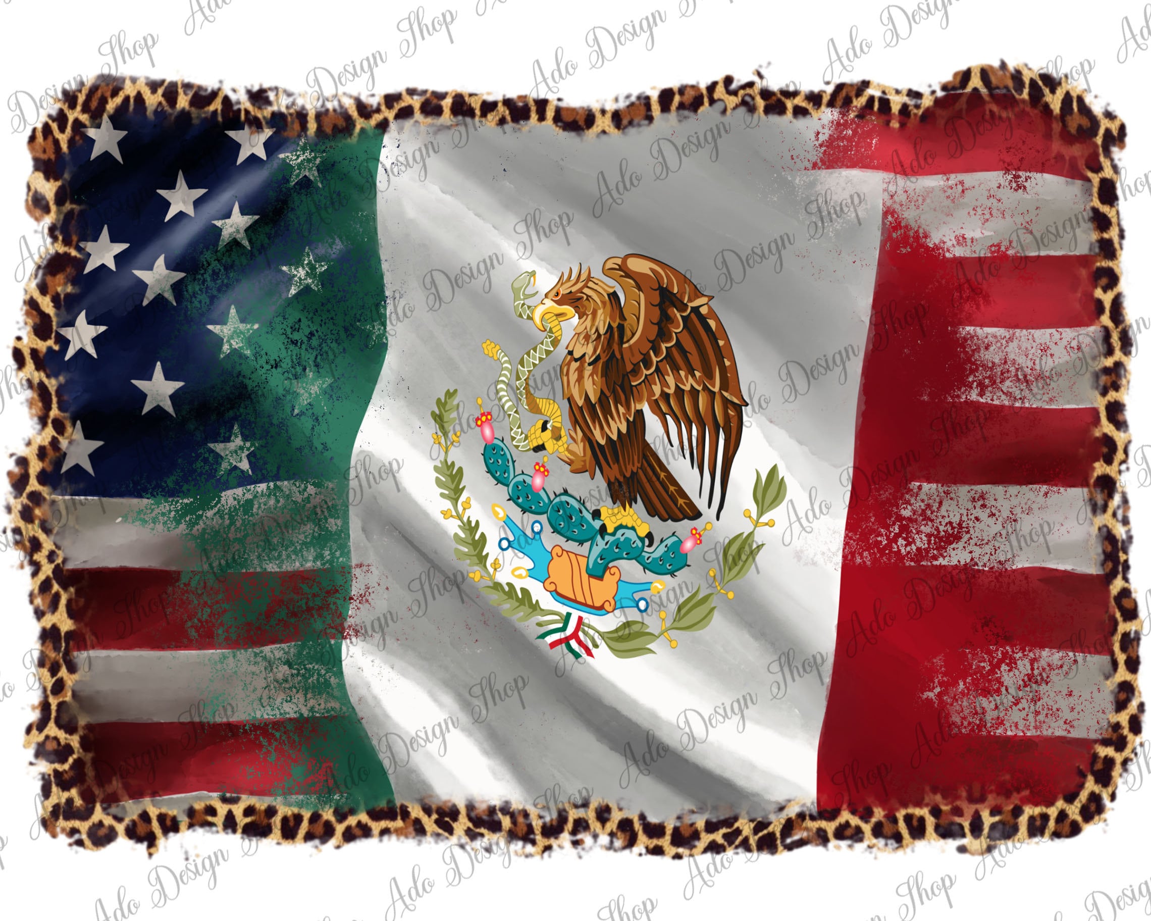 Mexican And American Flag Together