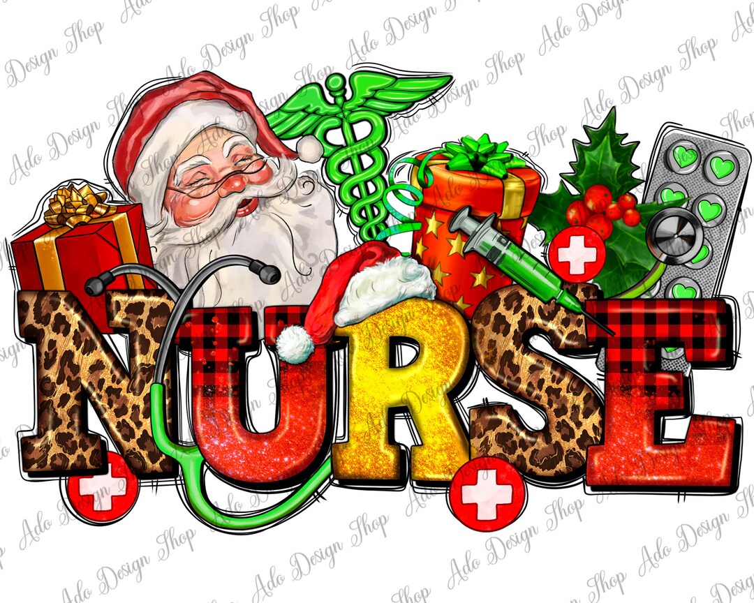 Nurse With Christmas Element Png Sublimation Design, Christmas Png ...
