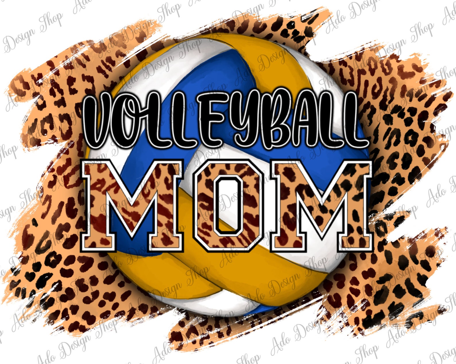 Western Volleyball Mom Png Design,leopard Background,leopard Volleyball ...