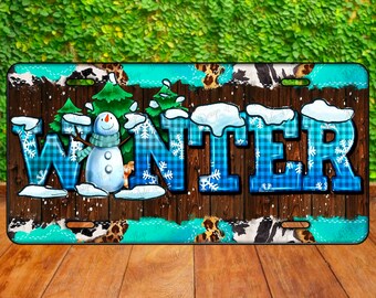 Winter License Plate - Etsy