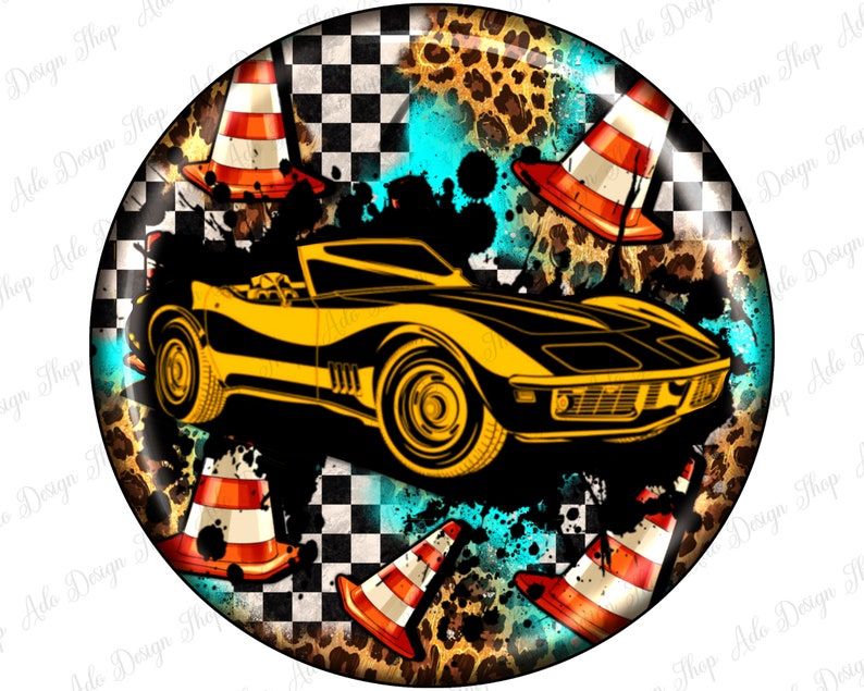 Race Car Coaster Png Sublimation Design Bundle Checkered Race - Etsy