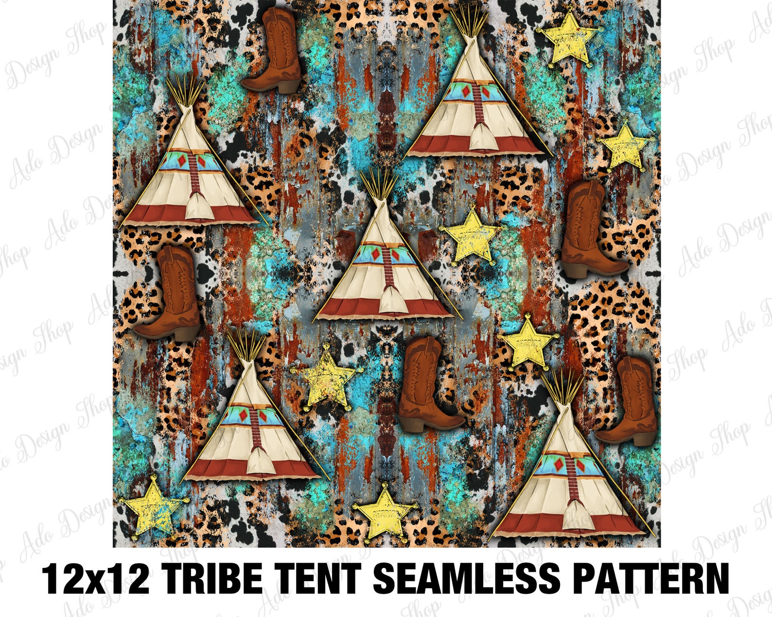 Tribe Tent Western Seamless Pattern Png Design Tribe Tent | Etsy