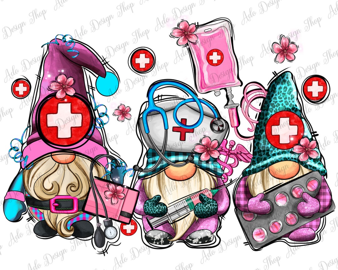 Nurse Gnomes Png Sublimation Design, Nurse Life Clipart, Nurse Gnomes ...