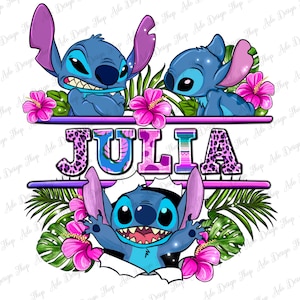 Personalized Name Floral Stitch Png Sublimation Design Download, Custom ...