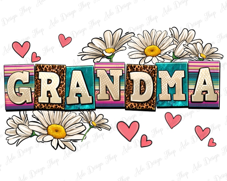 Daisy Grandma Png Sublimation Design Download, Western Grandma Png ...