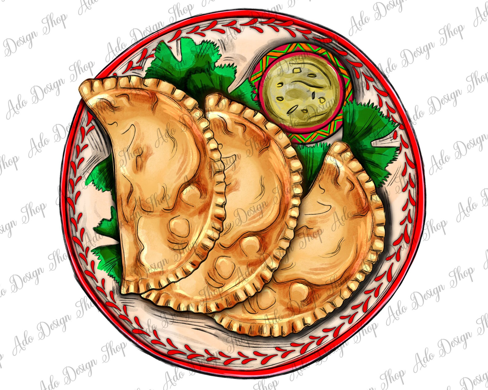 Empanadas Plate Png Sublimation Design Spanish Empanada Png - Etsy