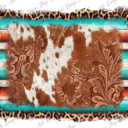 Aztec Western Leopard Distressed Png Background Cowhide - Etsy