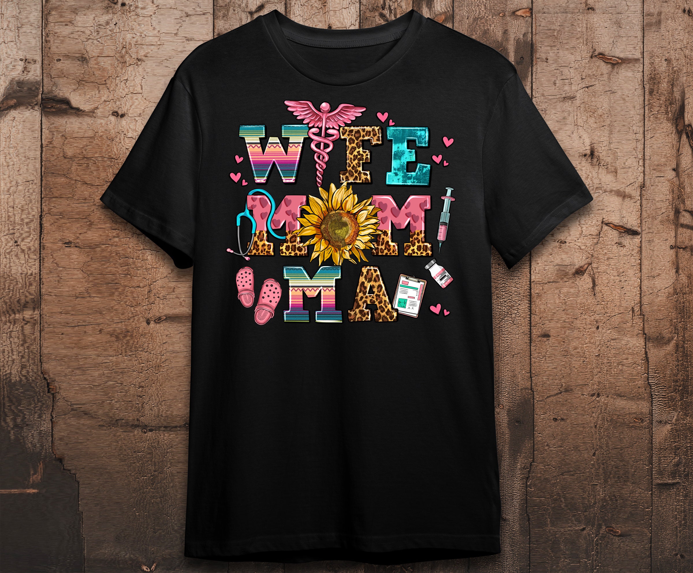 Wife Mom MA Png Sublimation Design Download, Medical Assistant Png, Mom ...