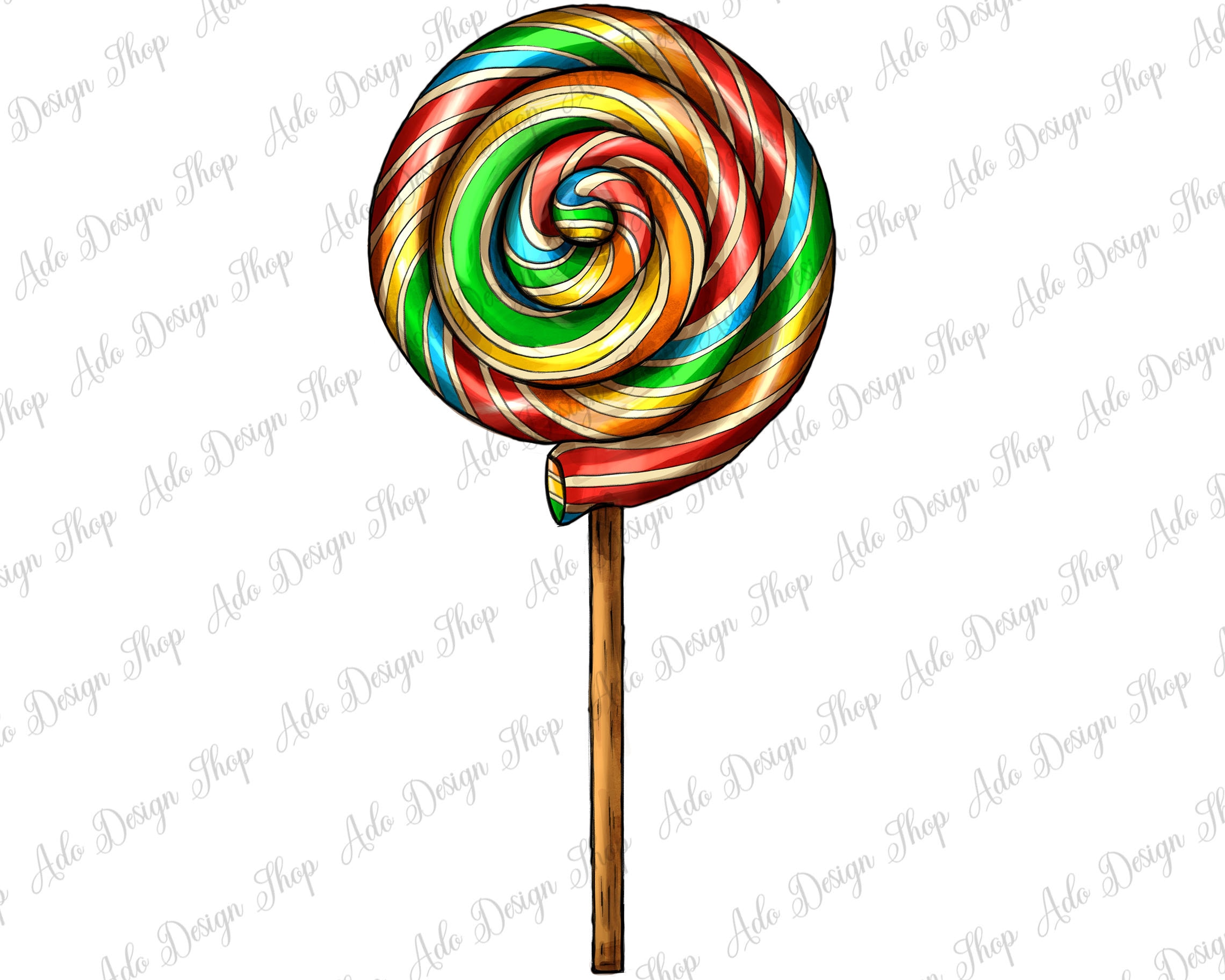 Rainbow Lollipops Clipart