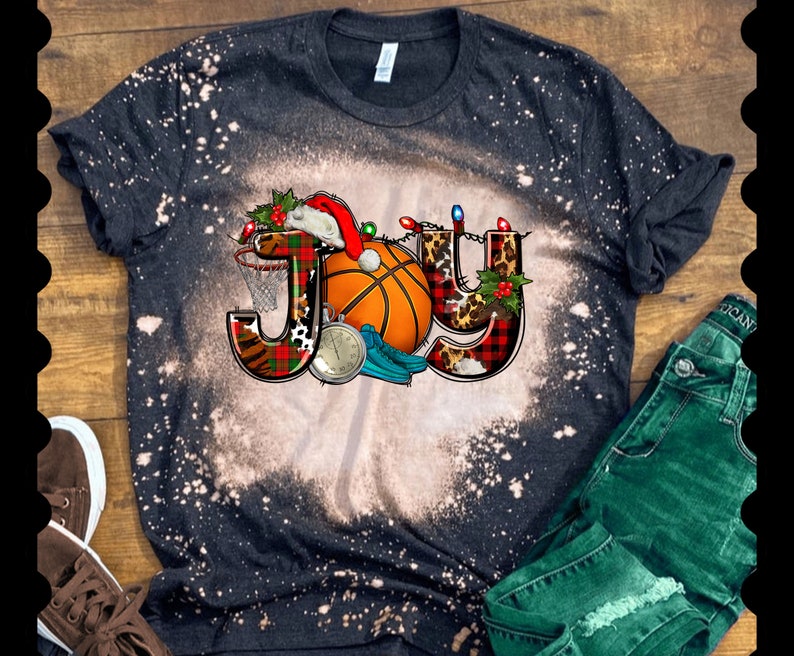 Joy With Basketball and Santa's Hat Png Sublimation Design, Merry ...