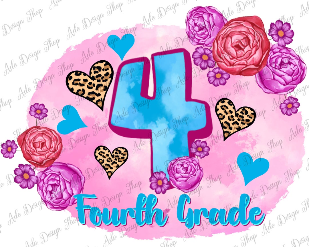 Back to School Flowers Fourth Grade Png Back to School - Etsy