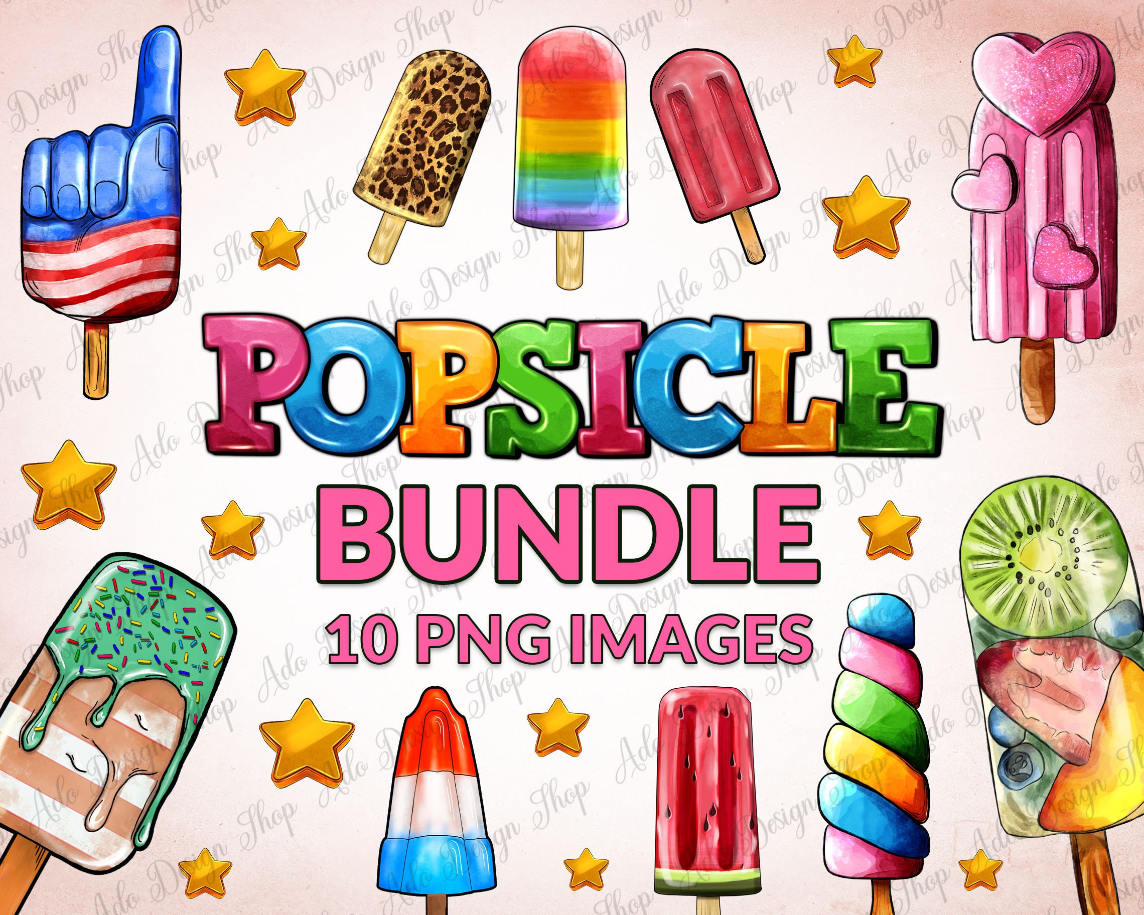 American Popsicle Bundle 10 Png Sublimation Designamerican - Etsy Australia