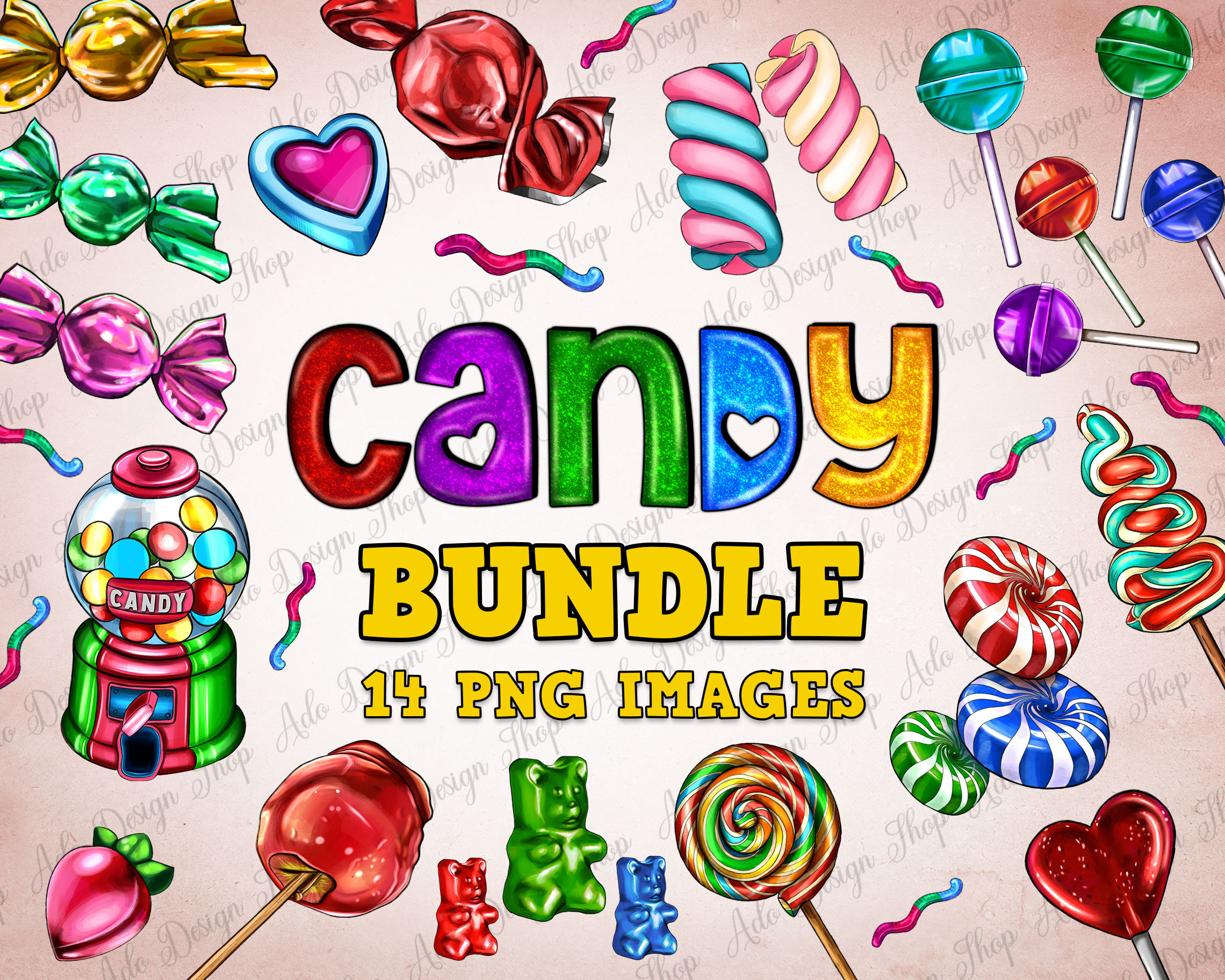 Candy Bundle 14 Png Sublimation Design, Candy Bundle Png, Gummy Gum Png ...