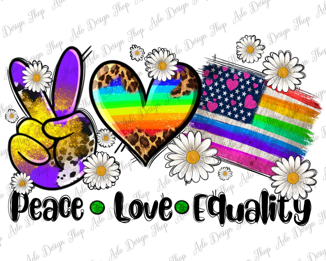 Western Peace Love Equality Png Sublimation Design, LGBTQ+ Png, Pride ...